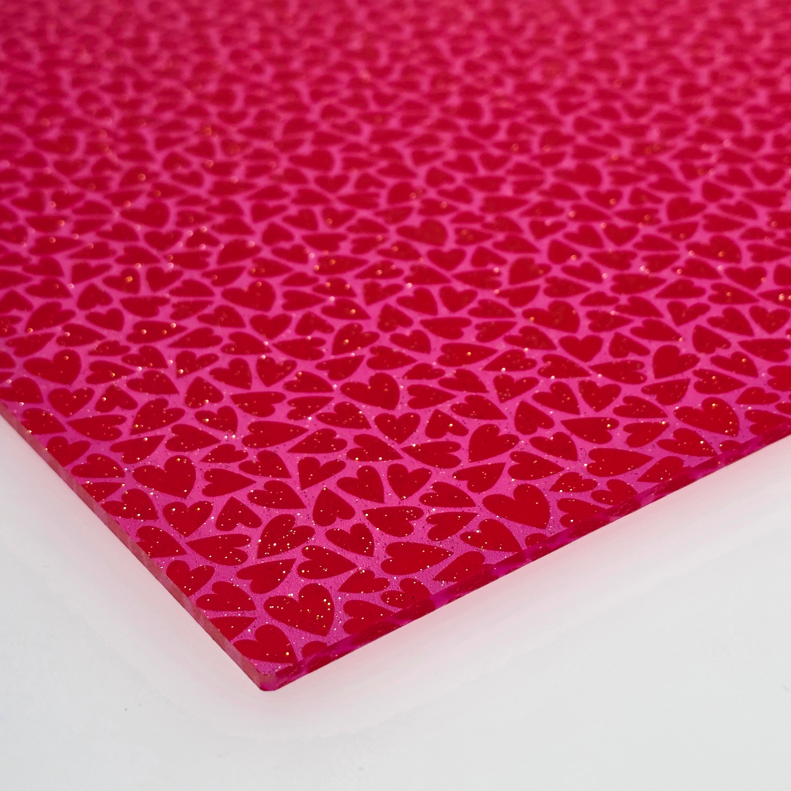 Misfit PatternPly Full Coverage Pink and Red Hearts, Venus Dust core ...