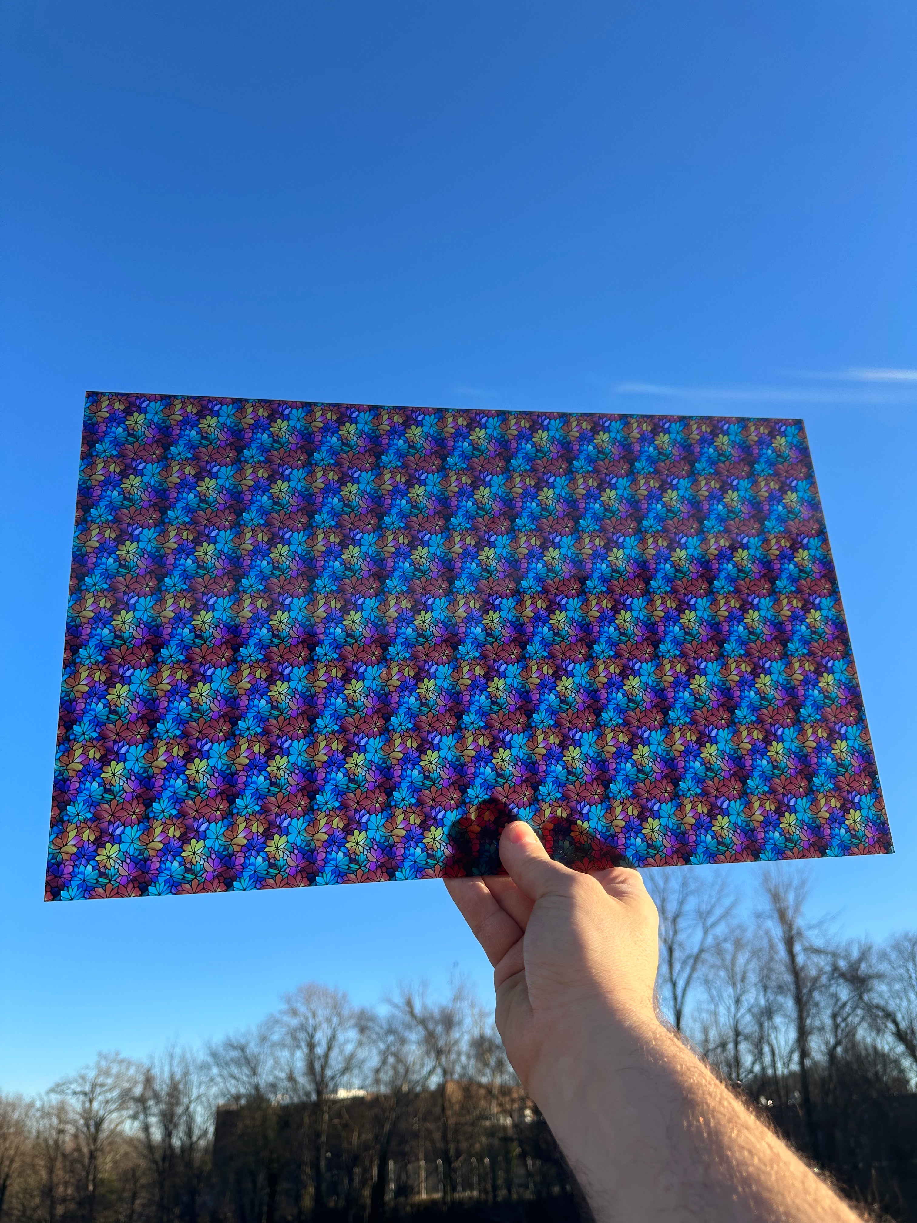PatternPly® Transparent Micro Geometric Floral Stained Glass – Smokey ...