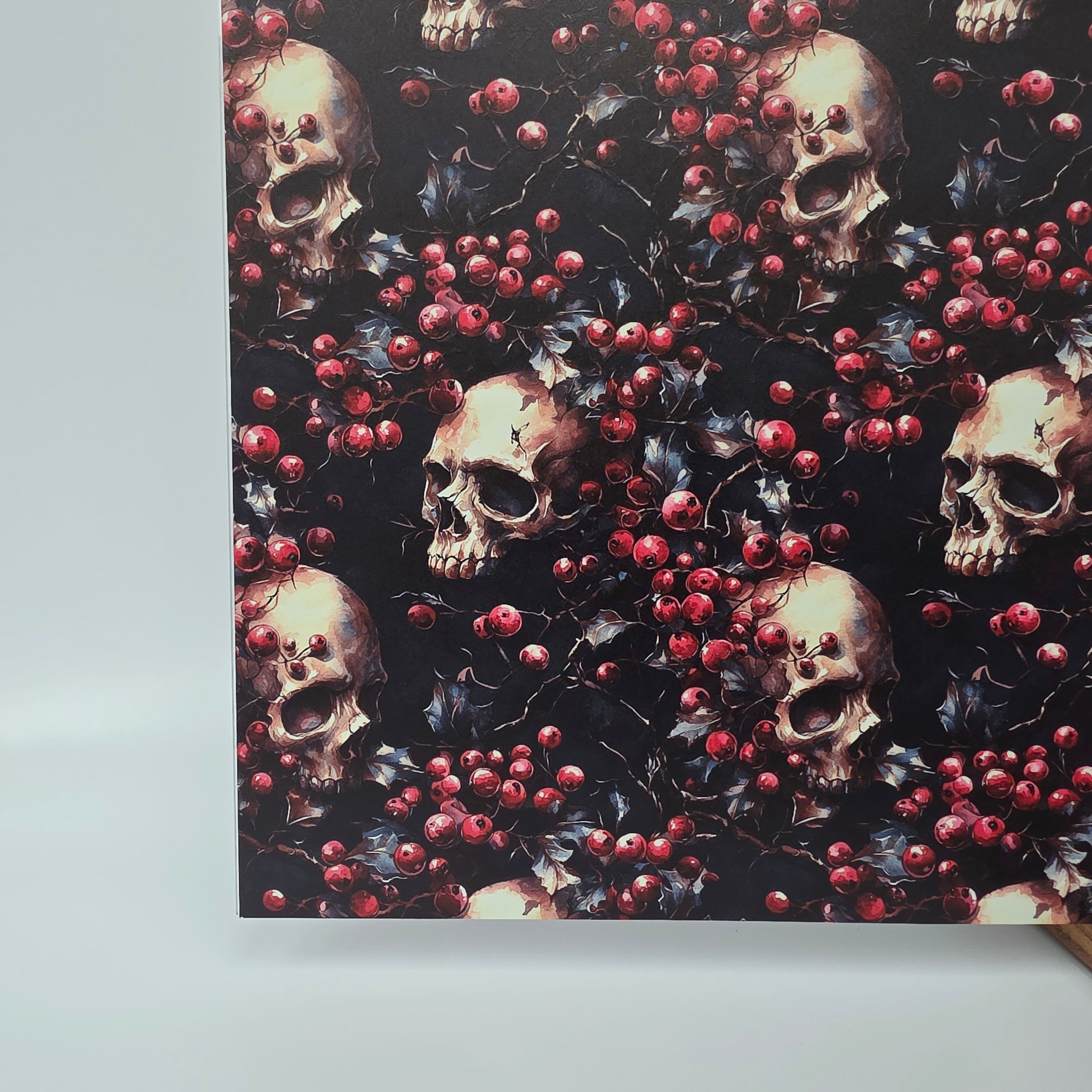 PatternPly® Full Coverage Skulls and Mistletoe LARGE – Smokey Hill Designs