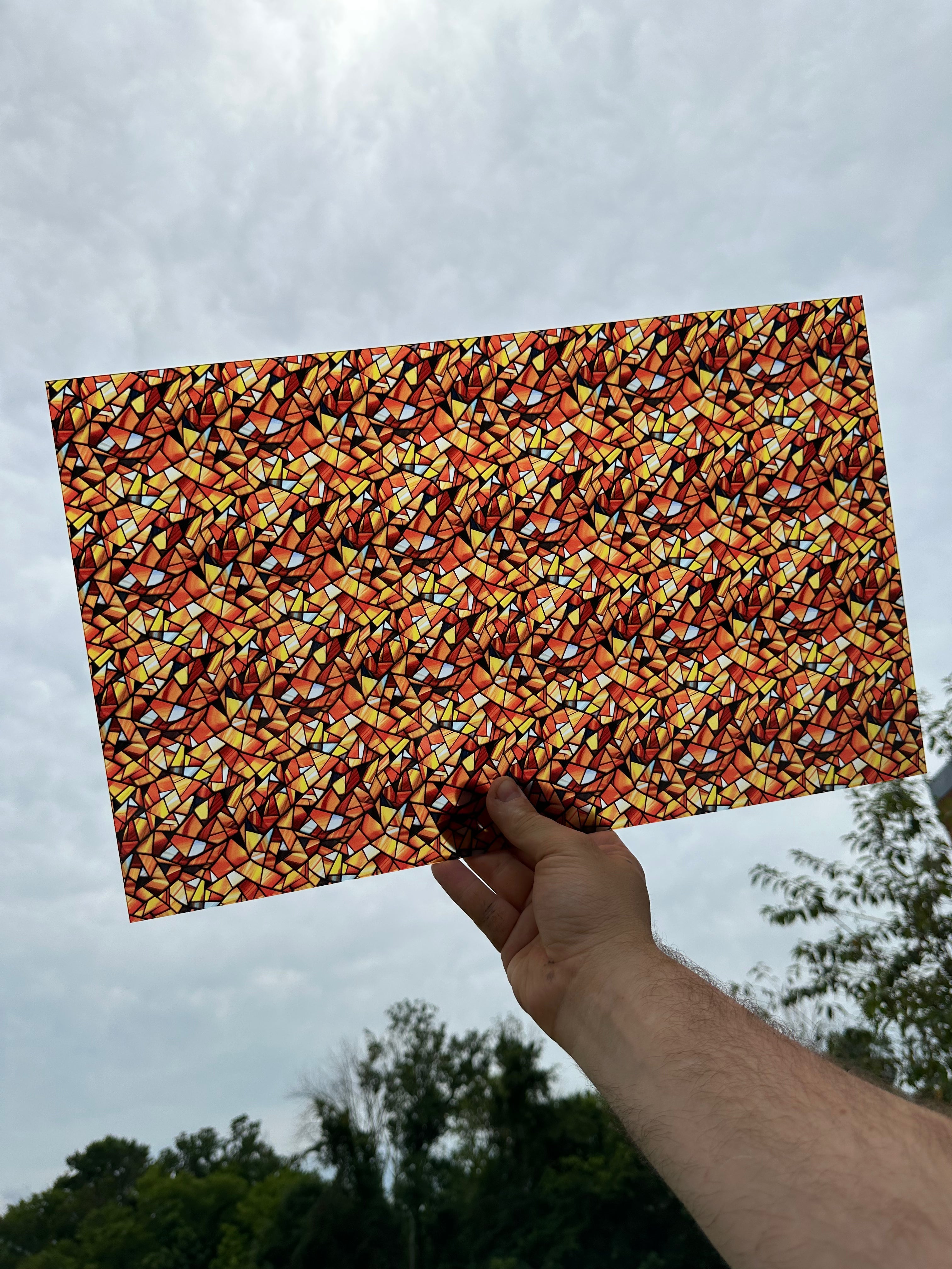 PatternPly® Transparent Abstract Candy Corn Stained Glass – Smokey Hill ...